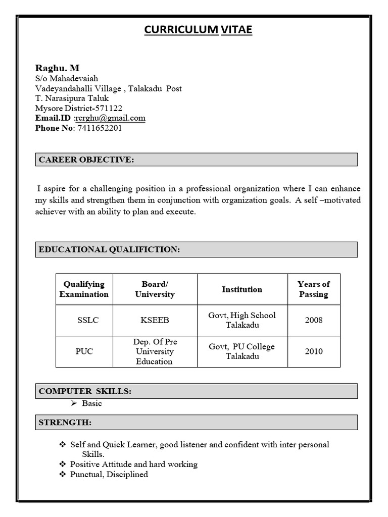 Raghu M Resume. | PDF