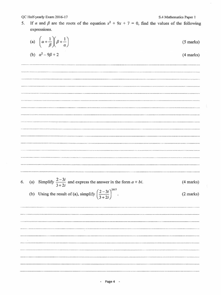Eq of ST Line+ Quad Eq Exercise 2 | PDF | Mathematics | Mathematical ...