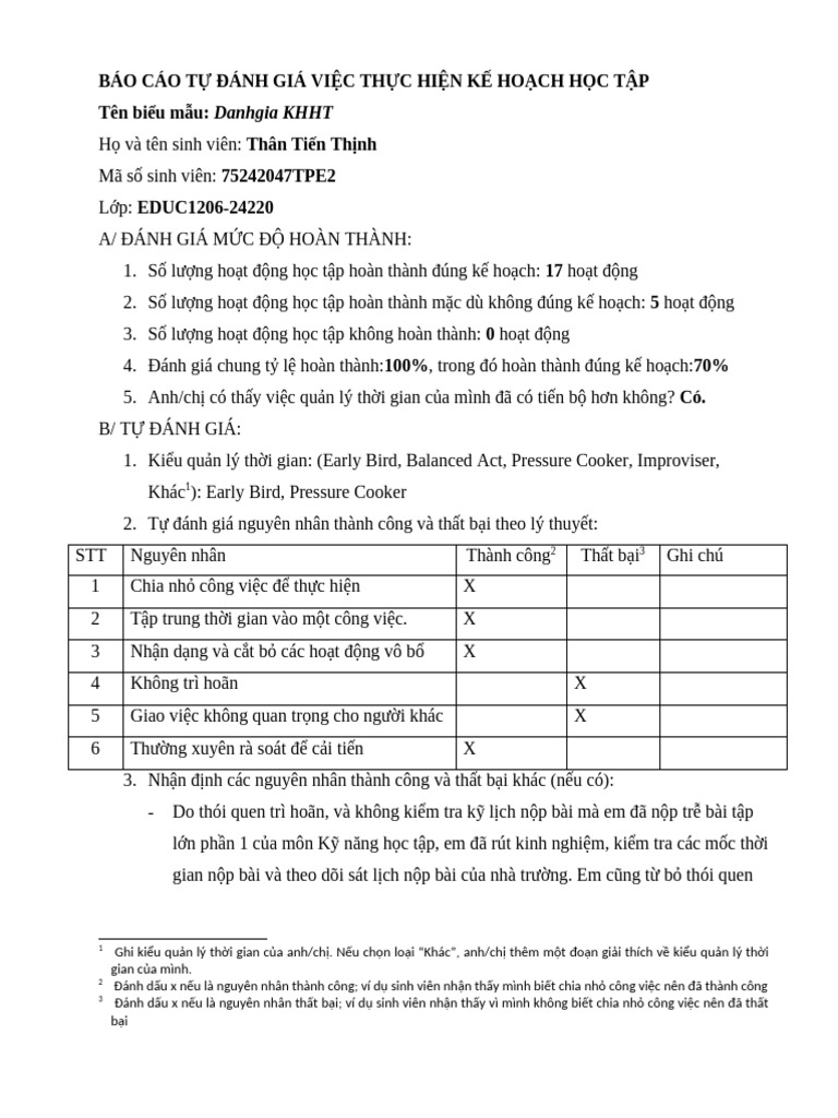 Danhgia KHHT | PDF