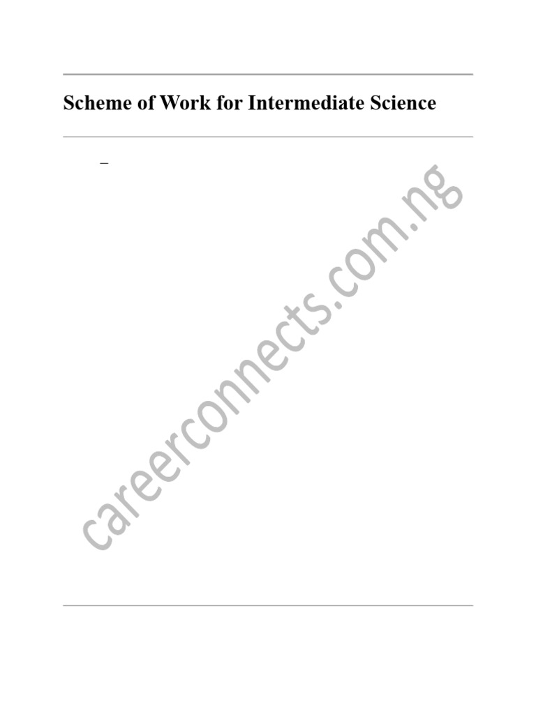 Intermediate Science Scheme of Work | PDF | Science | Force