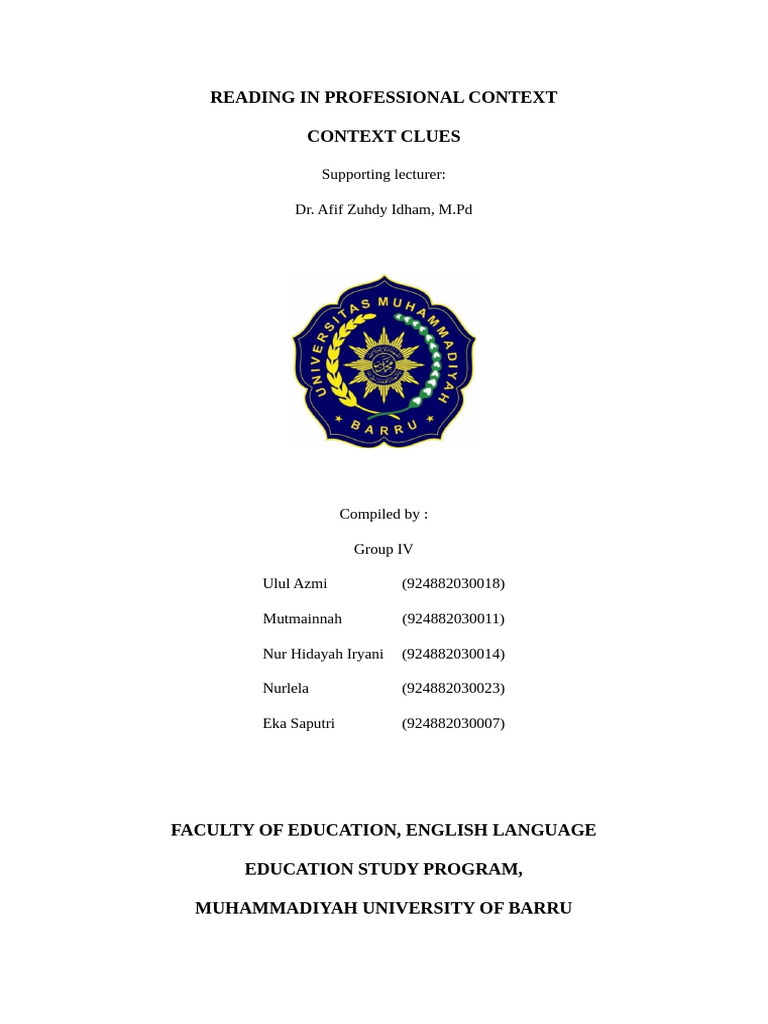 Group 4 Context Clues[1] | PDF | Reading Comprehension | Semantics