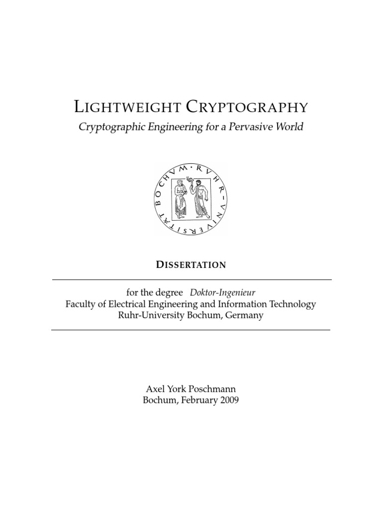 Ightweight Ryptography: Cryptographic Engineering For A Pervasive World ...