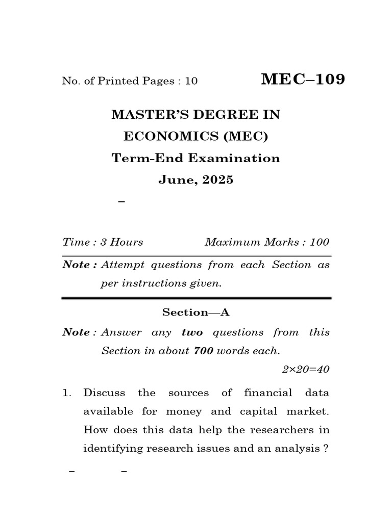 Research Methods in Economics Exam Guide | PDF | Methodology | Sampling ...