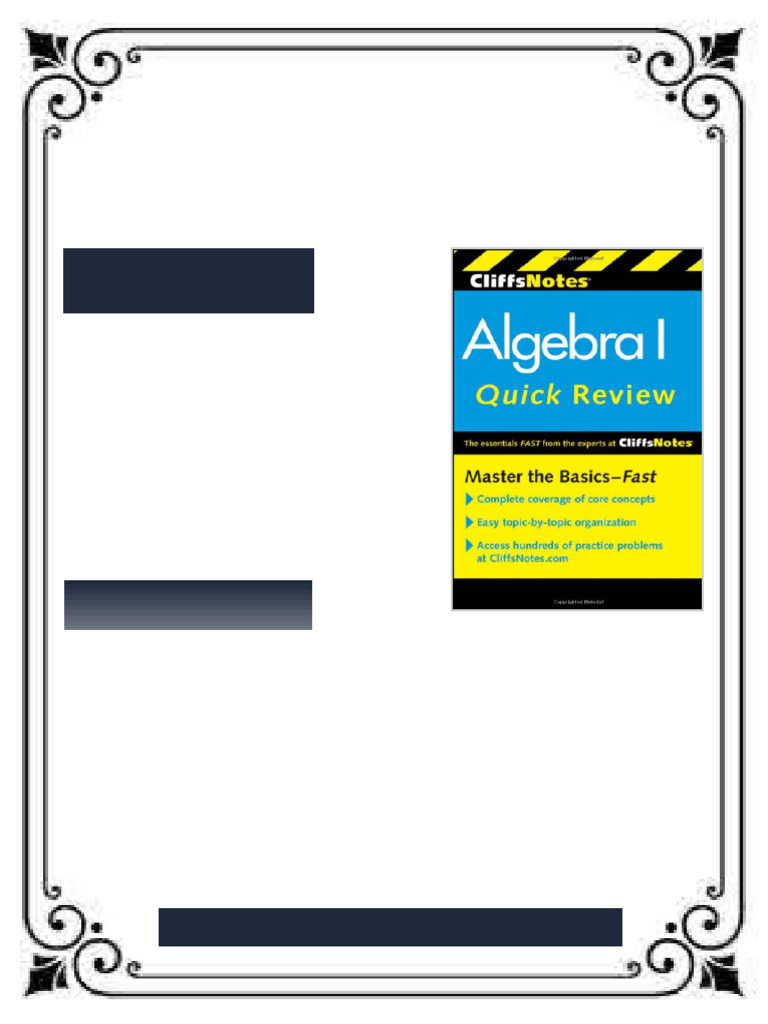 Algebra I Quick Review 2nd Edition Cliffs Notes Jerry Bobrow (Author ...