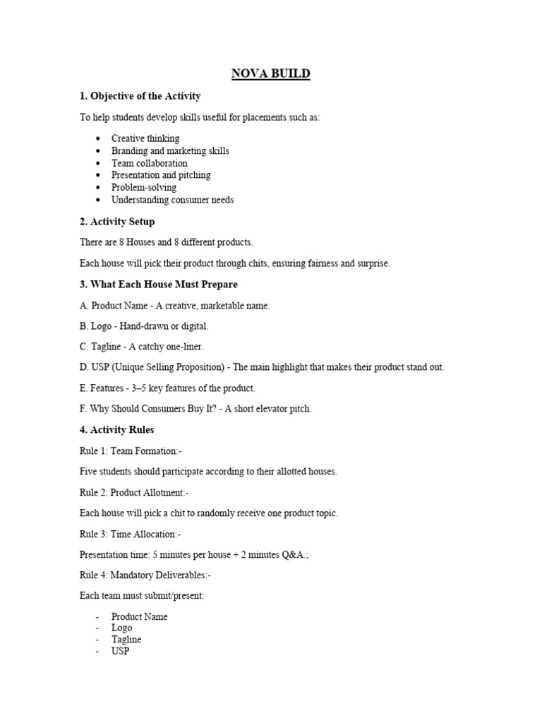 Nova Build - Rules | PDF