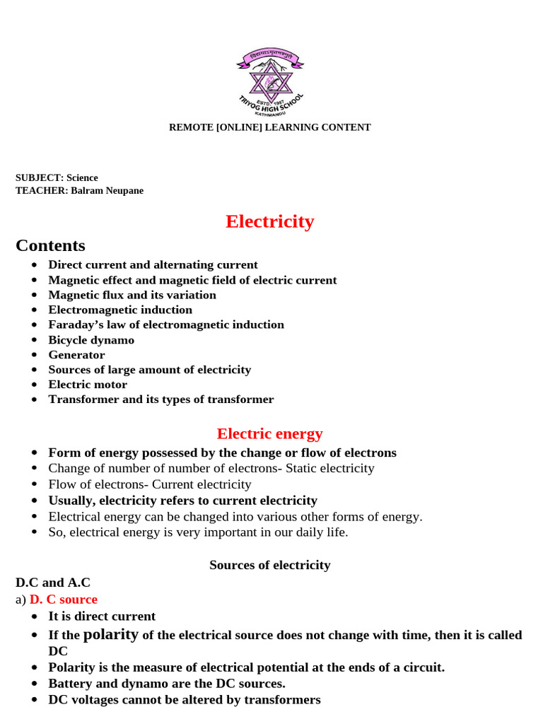 Electricity and Magnetism | PDF | Electromagnetic Induction | Electric ...