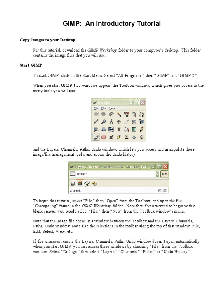 GIMP Tutorial Script | PDF
