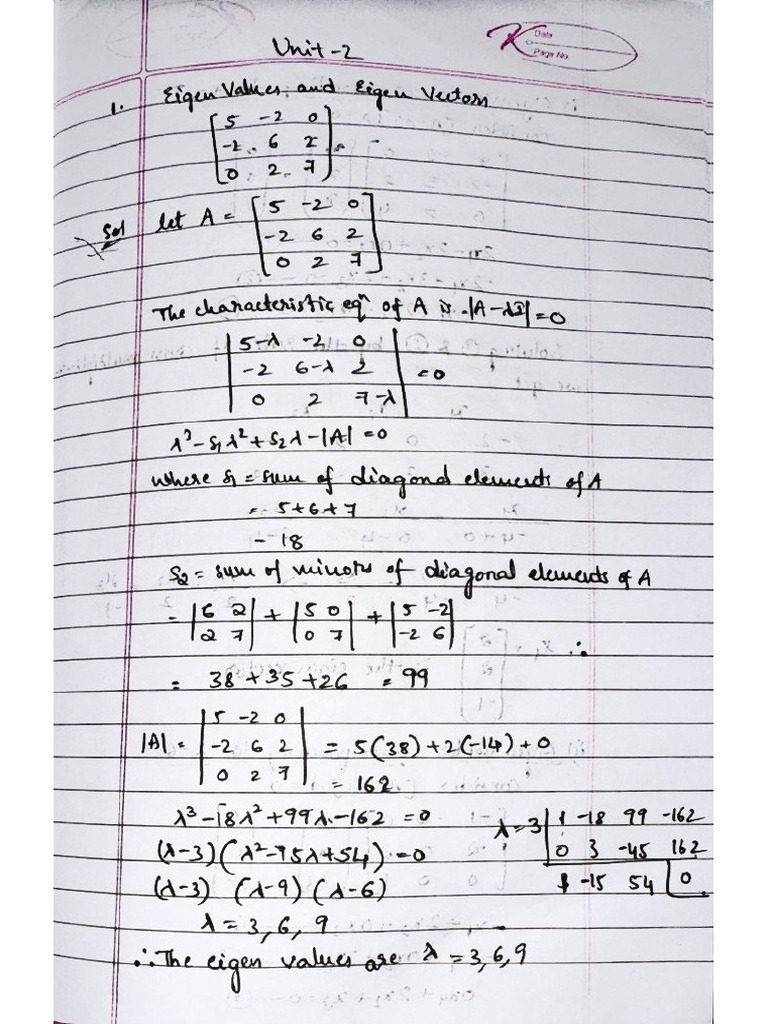 LA&C (Unit - 2) Long Answers | PDF