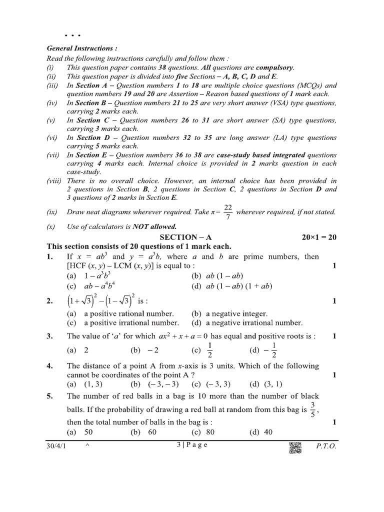 30 4 1 - Mathematics Standard 2025 | PDF