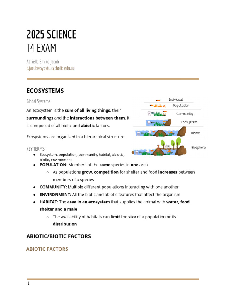 Ecosystem Dynamics and Interactions Guide | PDF | Ion | Radioactive Decay