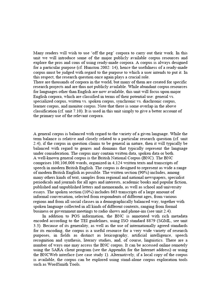 Overview of English Corpora Resources | PDF | English Language ...