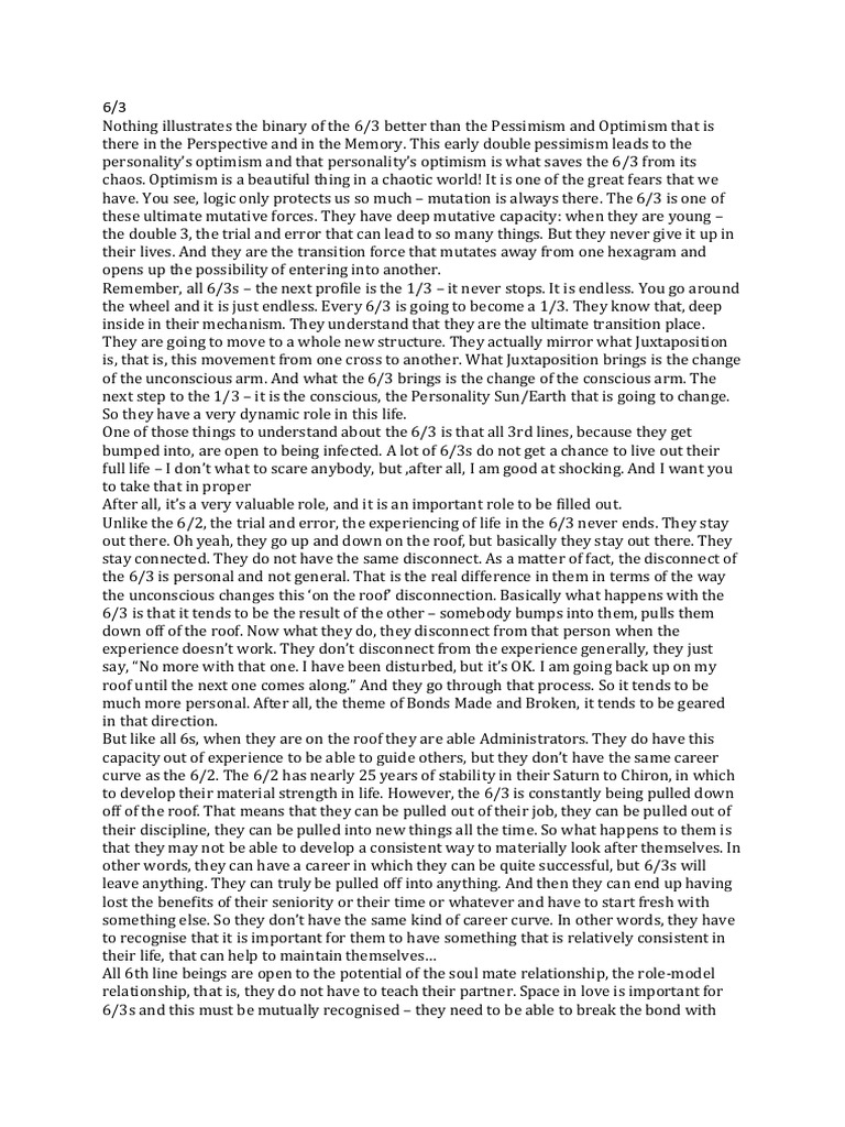 6-3 Profile Human Design | PDF