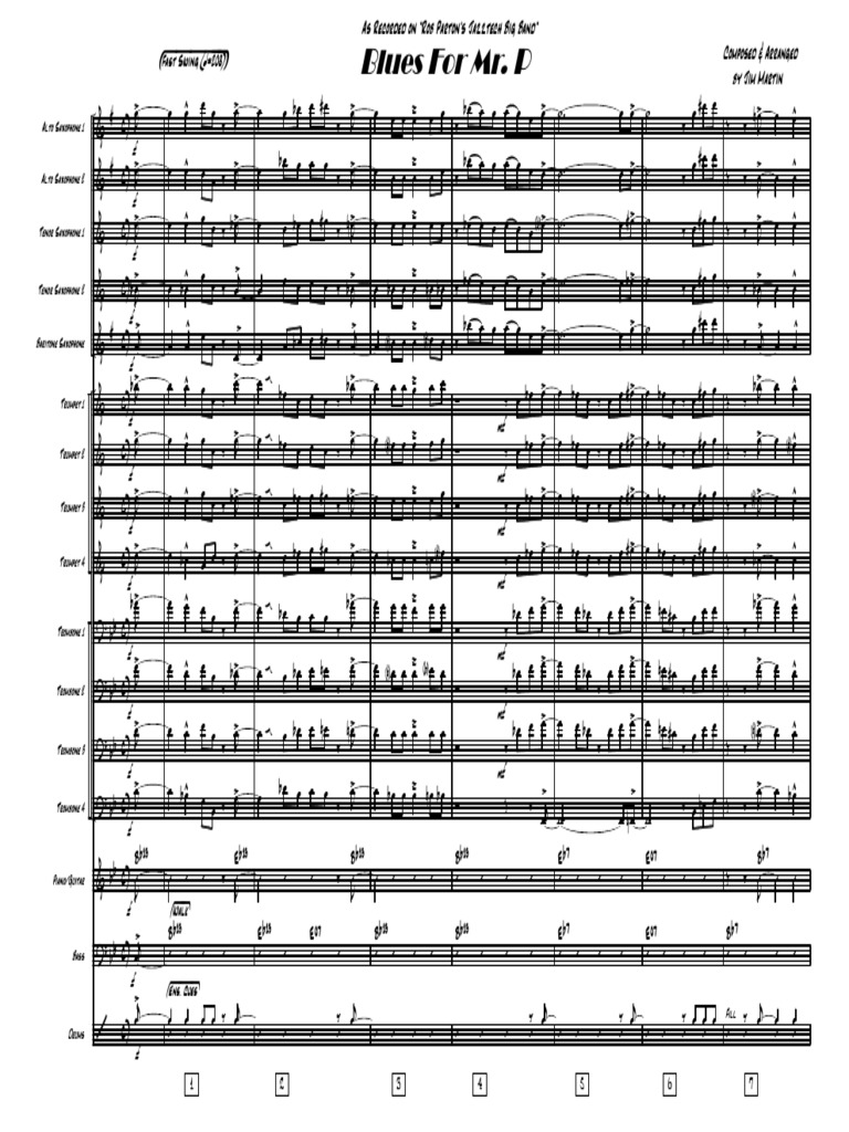 Blues For MR.P - Rob Parton's Jazztech Big Band (Jim Martin) 72P Score ...