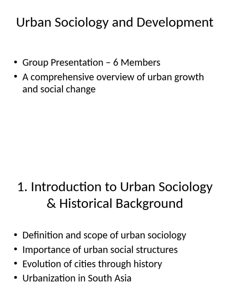 Urban Sociology and Development Slides | PDF