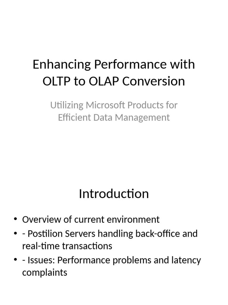 OLTP To OLAP Conversion Presentation | PDF