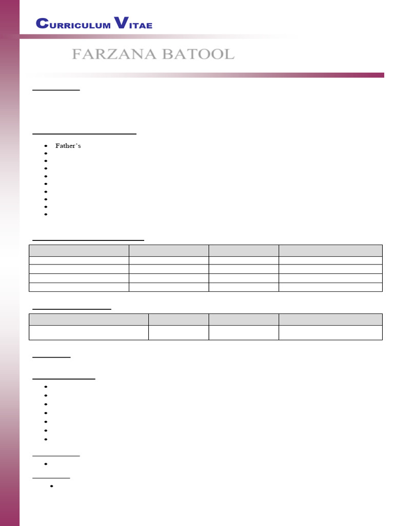 Farzana Batool CV | PDF