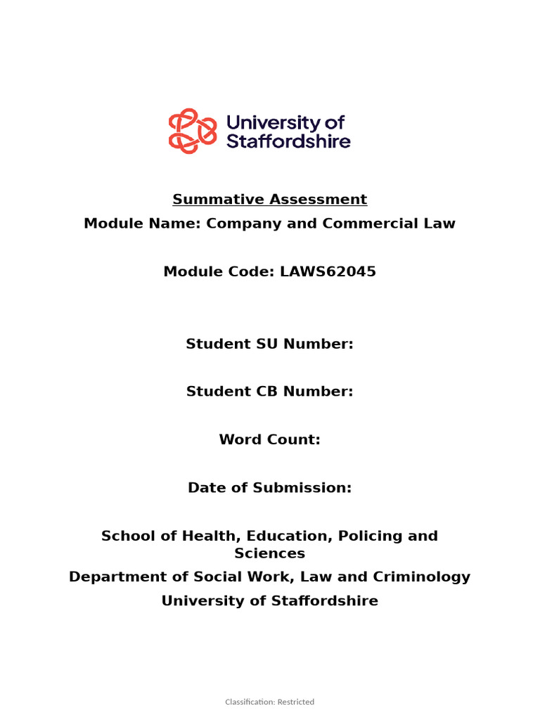 Summative Assessment Cover Page CCL | PDF