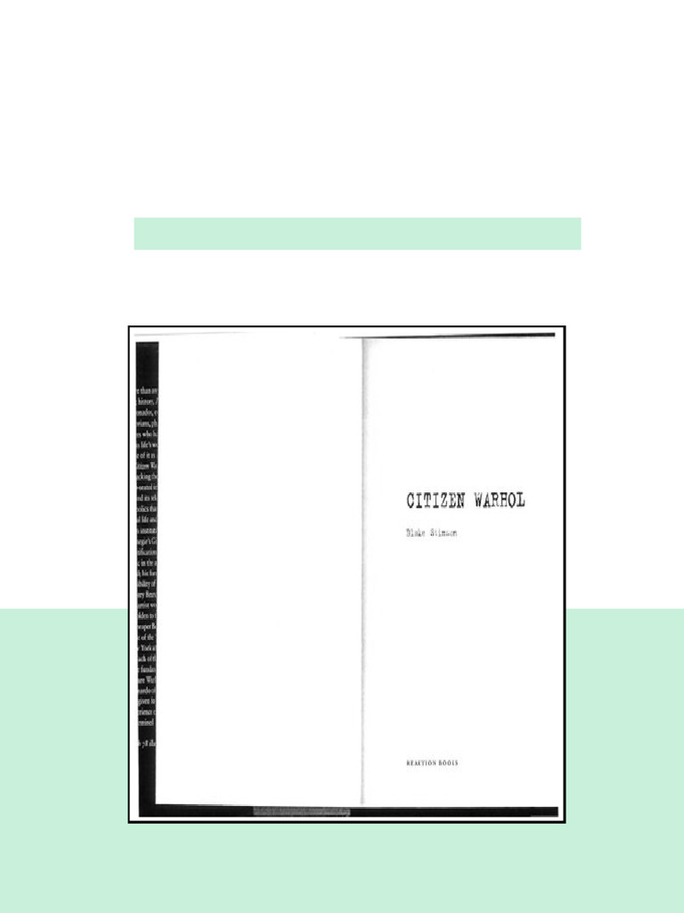 Citizen Warhol Blake Stimson newest edition 2025 | PDF | Digital ...