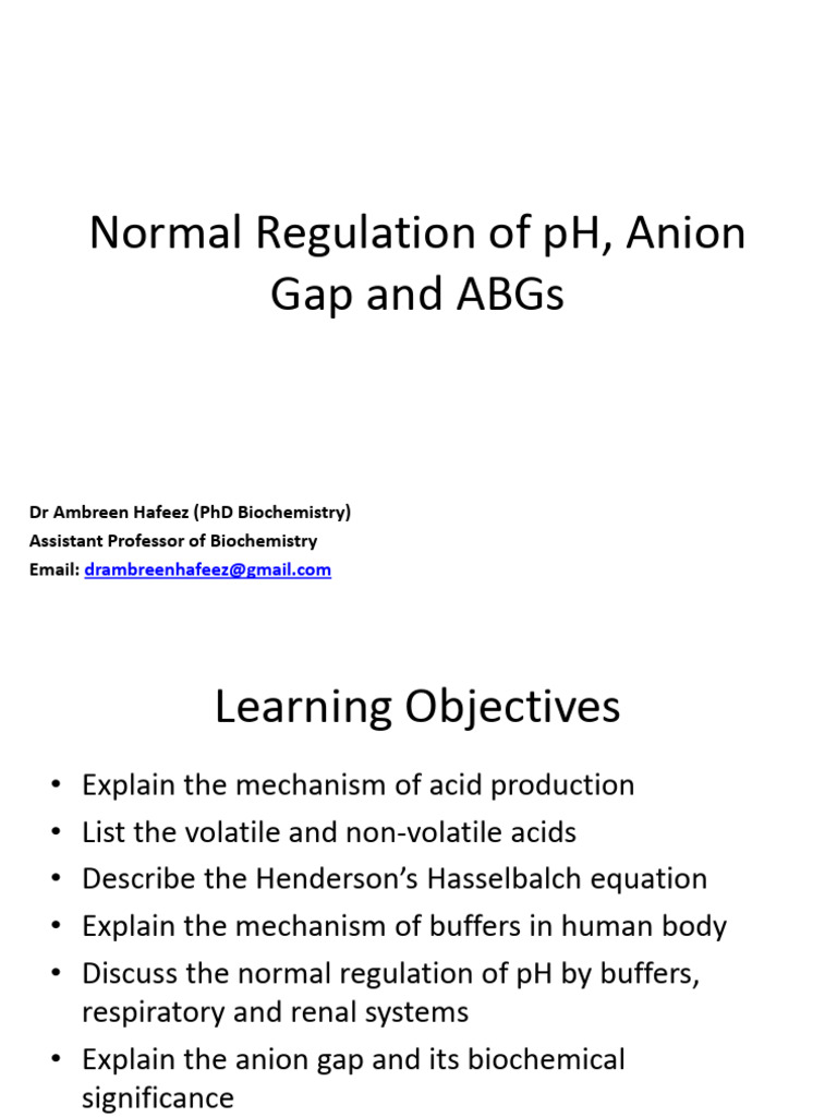 pH Regulation and Acid-Base Balance Guide | PDF | Acid | Ph