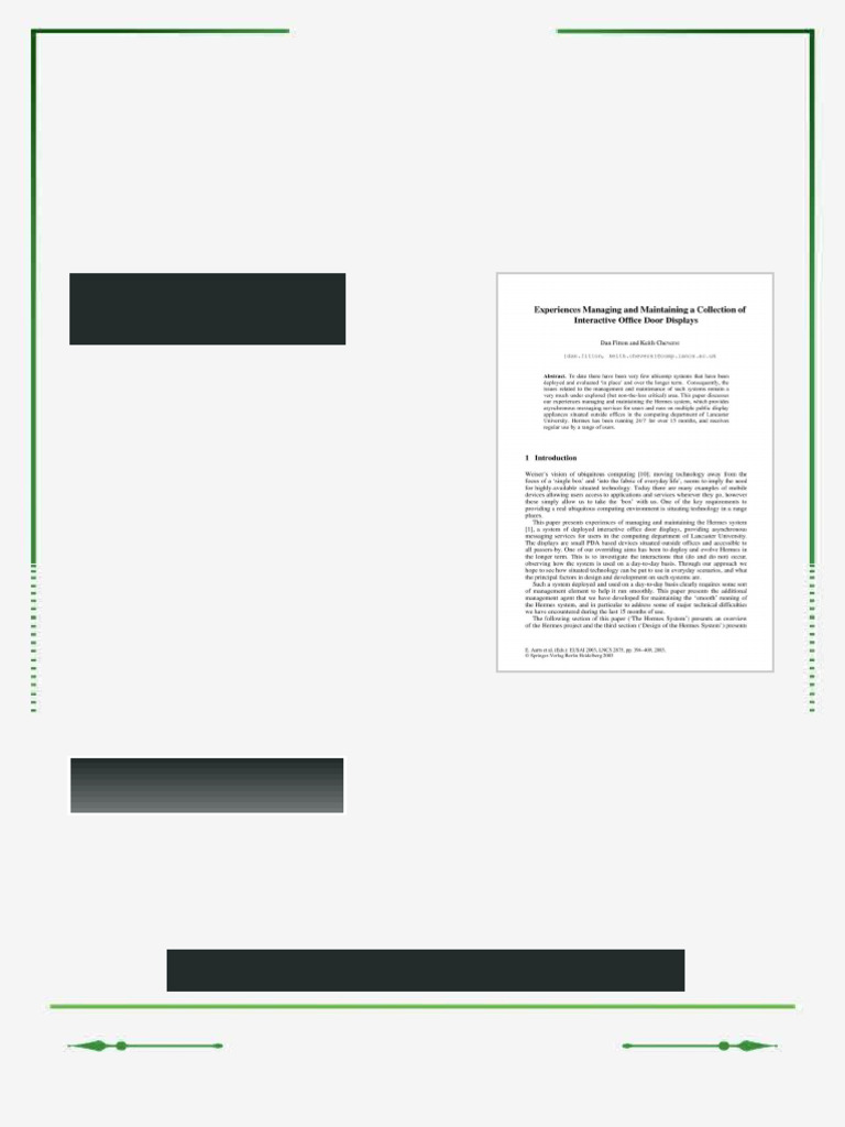 Experiences Managing and Maintaining a Collection of Interactive Office ...