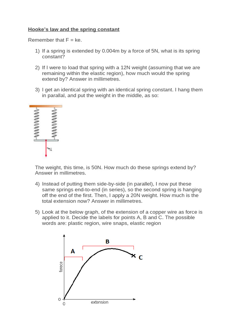 Hooke's Law Revision | PDF | Solid Mechanics | Continuum Mechanics
