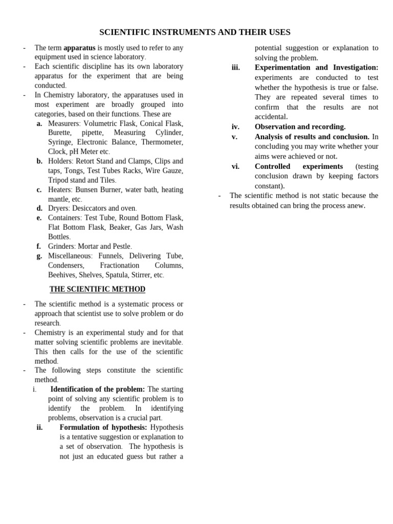 Scientific Instruments and Methods | PDF | Experiment | Hypothesis