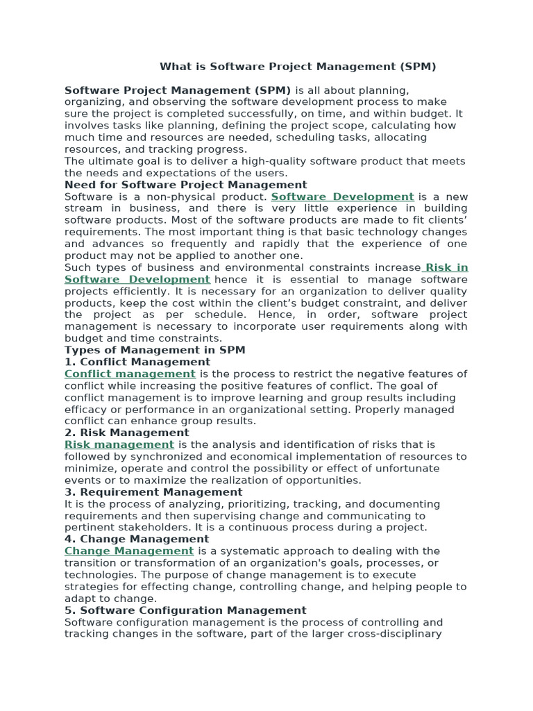 What Is Software Project Management Unit 5 | PDF | Version Control ...