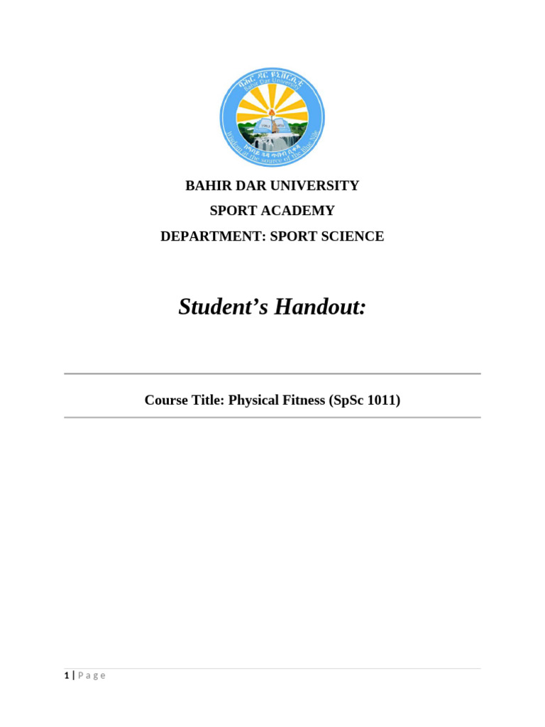 Physical Fitness Students Handout 2025 | PDF | Muscle Contraction ...
