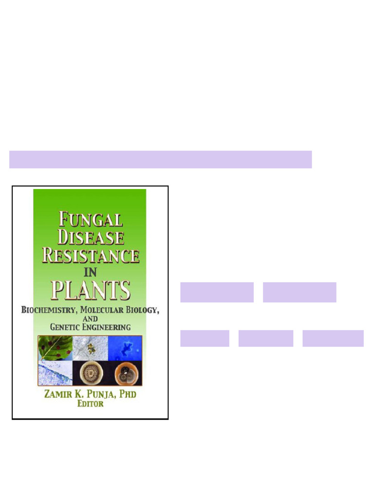 Fungal Disease Resistance in Plants Biochemistry Molecular Biology and ...