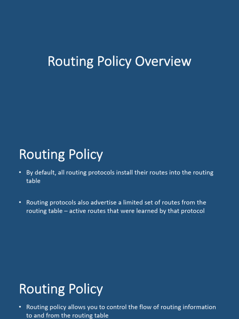 Routing Policy Control in Networking | PDF | Routing | Policy