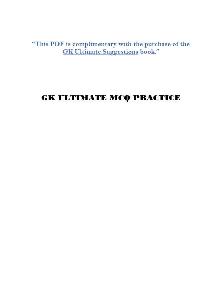 GK Ultimate MCQ Practice Guide | PDF