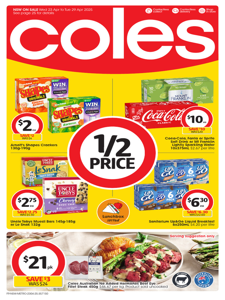Coles Weekly Specials NSW April 2025 | PDF | Foods
