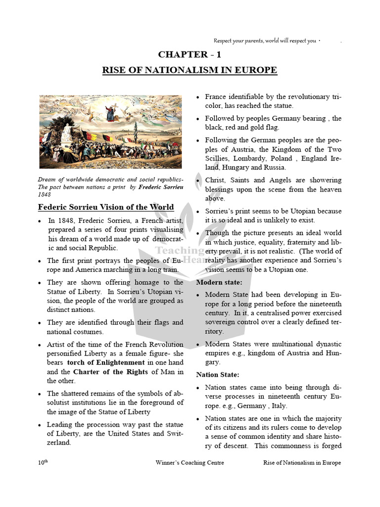 Social History Chapter 1 (Study Material) | PDF | Nationalism | Italy