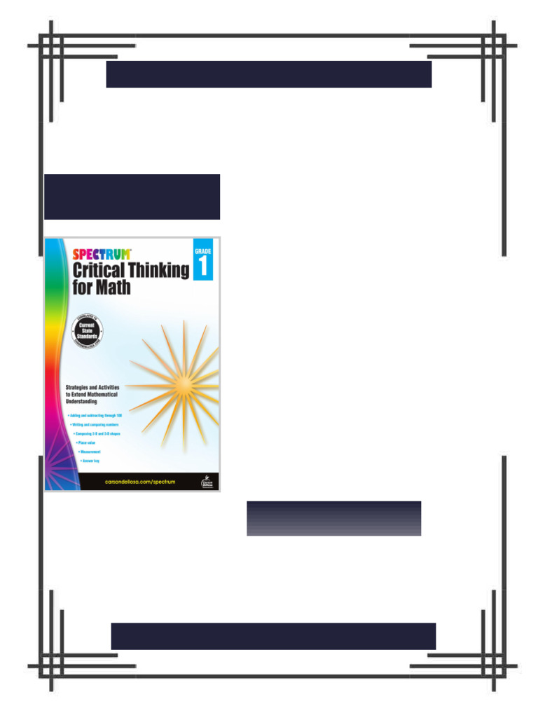 Spectrum Grade 1 Critical Thinking for Math Workbook State Standards ...