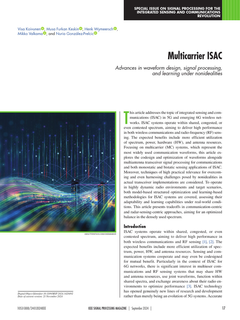 Multicarrier ISAC: Waveform Design Insights | PDF | Orthogonal ...