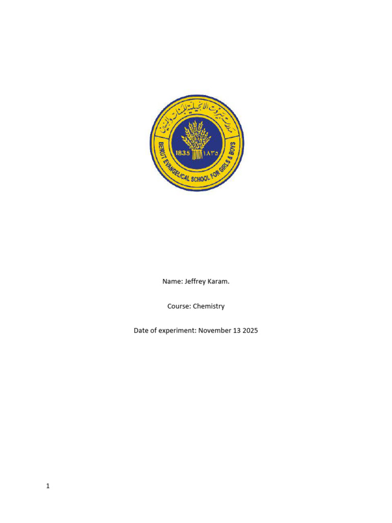 Acid Base Titration Lab Report jeffrey karam | PDF | Titration | Chemistry