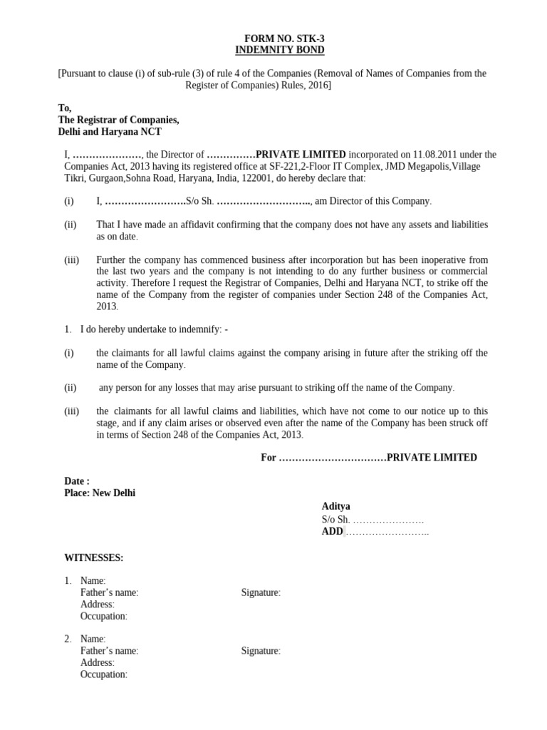 Affidavit & Indemnity Bond | PDF | Indemnity | Affidavit