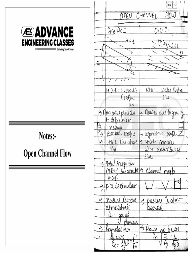 Open Channel Flow Notes - 251117 - 120532 | PDF