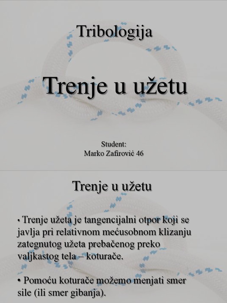 Trenje U Uzetu - Sistem Koturaca | PDF