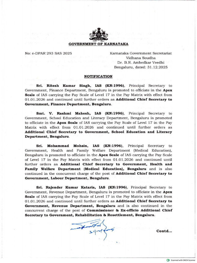IAS Promotion Notification | PDF