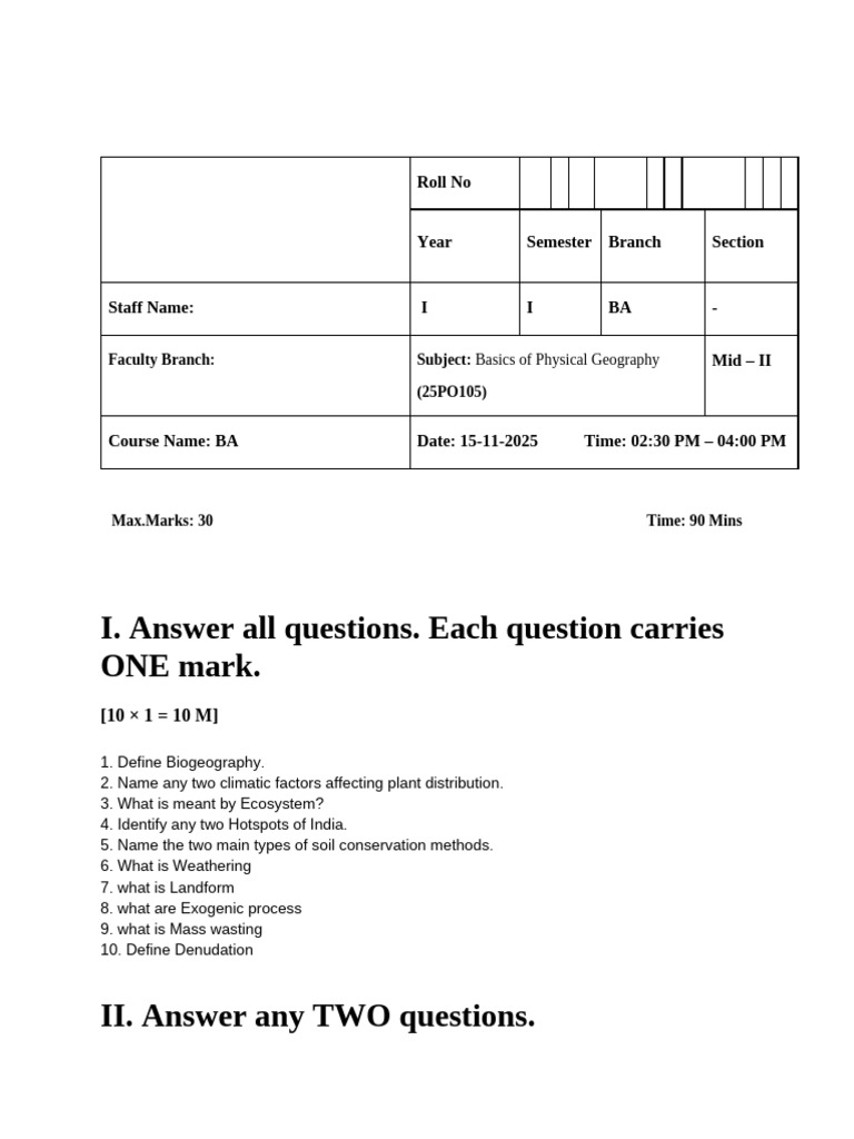MID 2, Geography | PDF