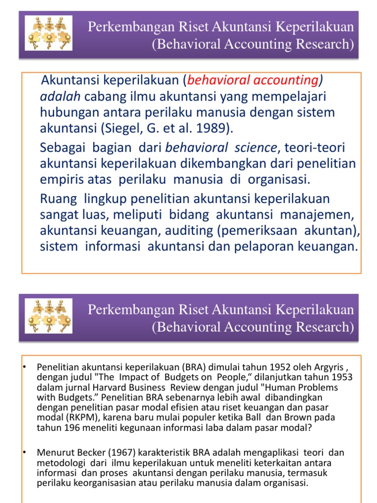 Perkembangan Riset Akuntansi Keperilakuan | PDF