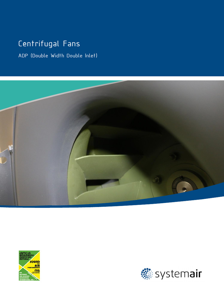 AMCA Certified ADP Centrifugal Fans | PDF | Pressure | Duct (Flow)