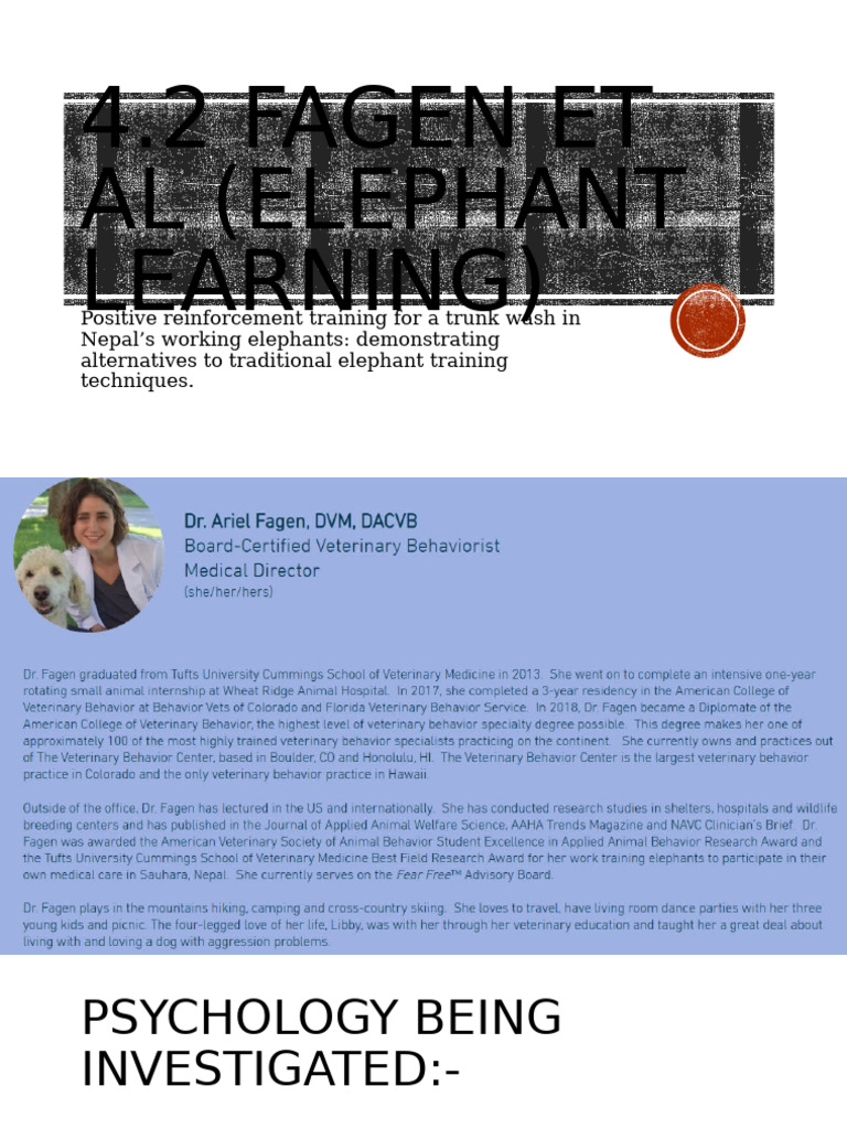 Positive Reinforcement in Elephant Training | PDF | Reinforcement ...