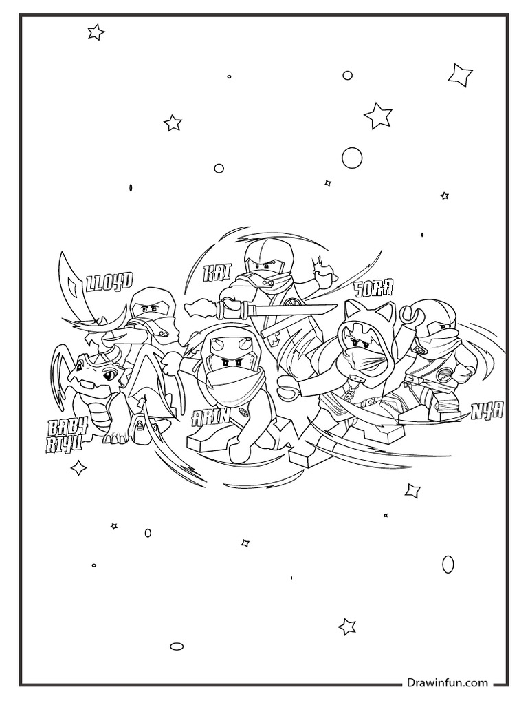 LEGO Ninjago Dragon Rising Poster Coloring Page | PDF