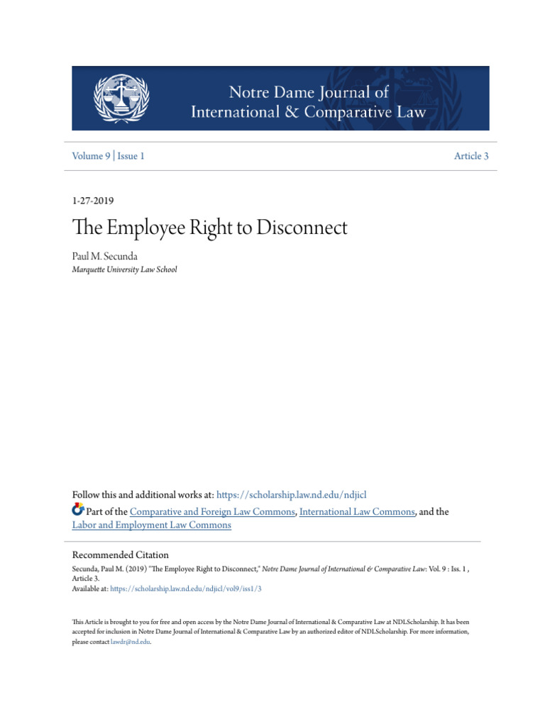 Right To Disconnect | PDF | Occupational Safety And Health ...
