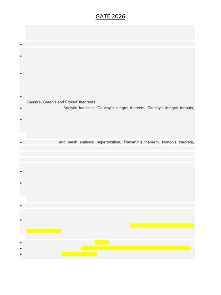 GATE 2026 ECE Syllabus Overview | PDF | Mathematical Analysis | Integral