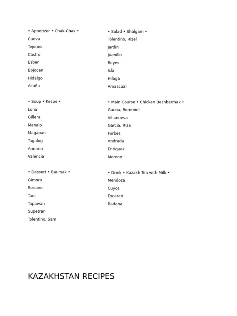 Authentic Kazakhstan Recipes Guide | PDF | Pasta | Salad