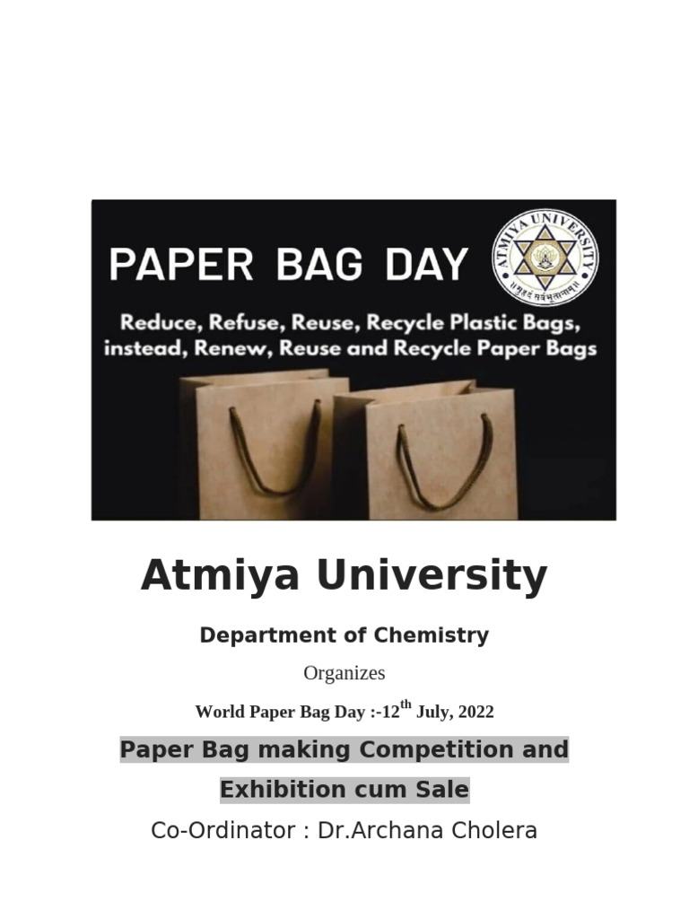 World Paper Bag Day Event at Atmiya University | PDF