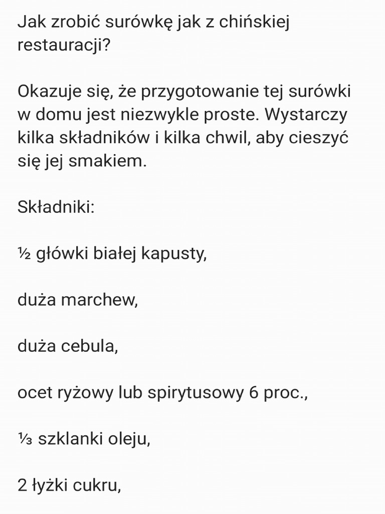 Surówka Chinska | PDF